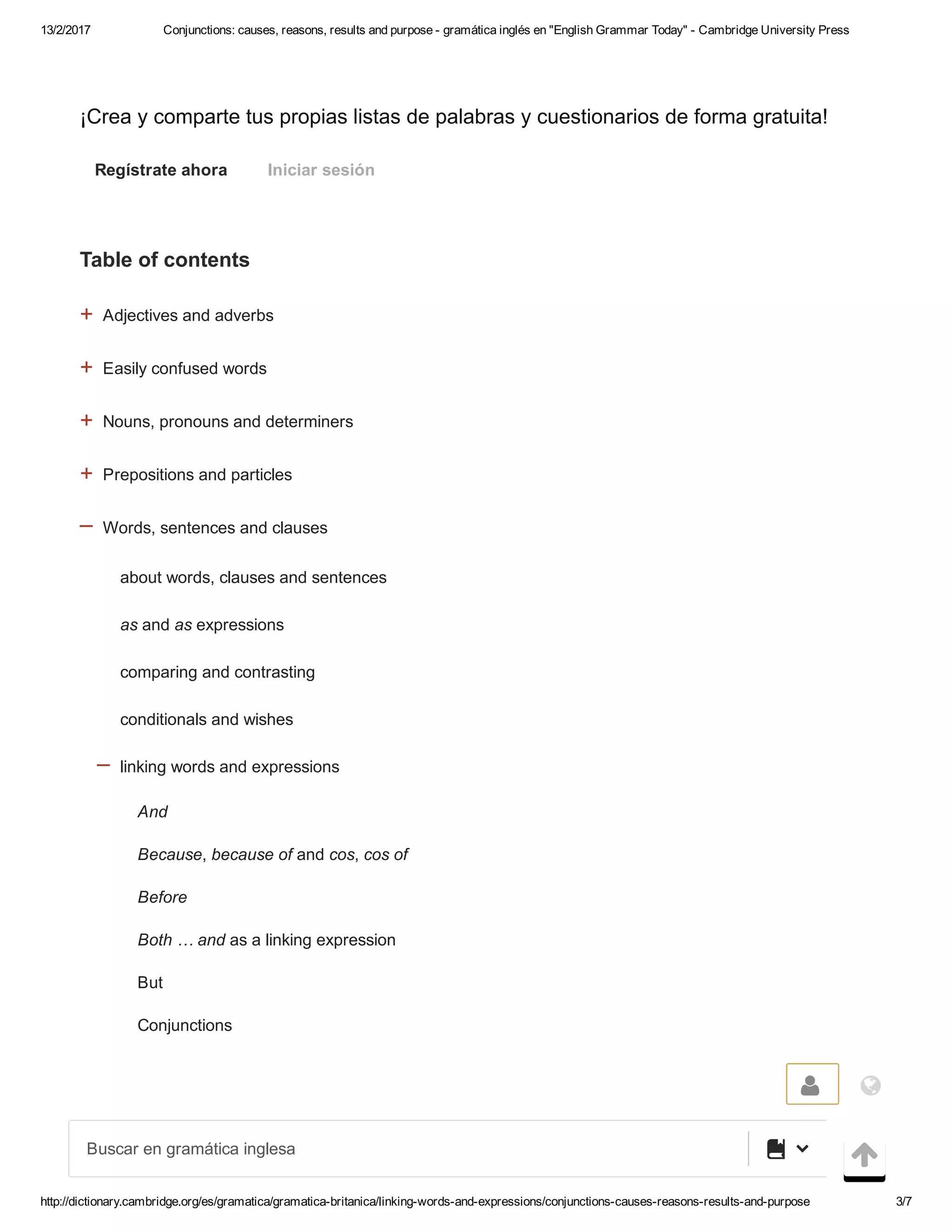 Conjunctions causes, reasons, results and purpose gramática inglés en ...
