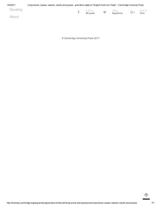 Conjunctions causes, reasons, results and purpose gramática inglés en ...