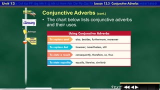 Conjunctions & conjunctive adverbs | PPTX