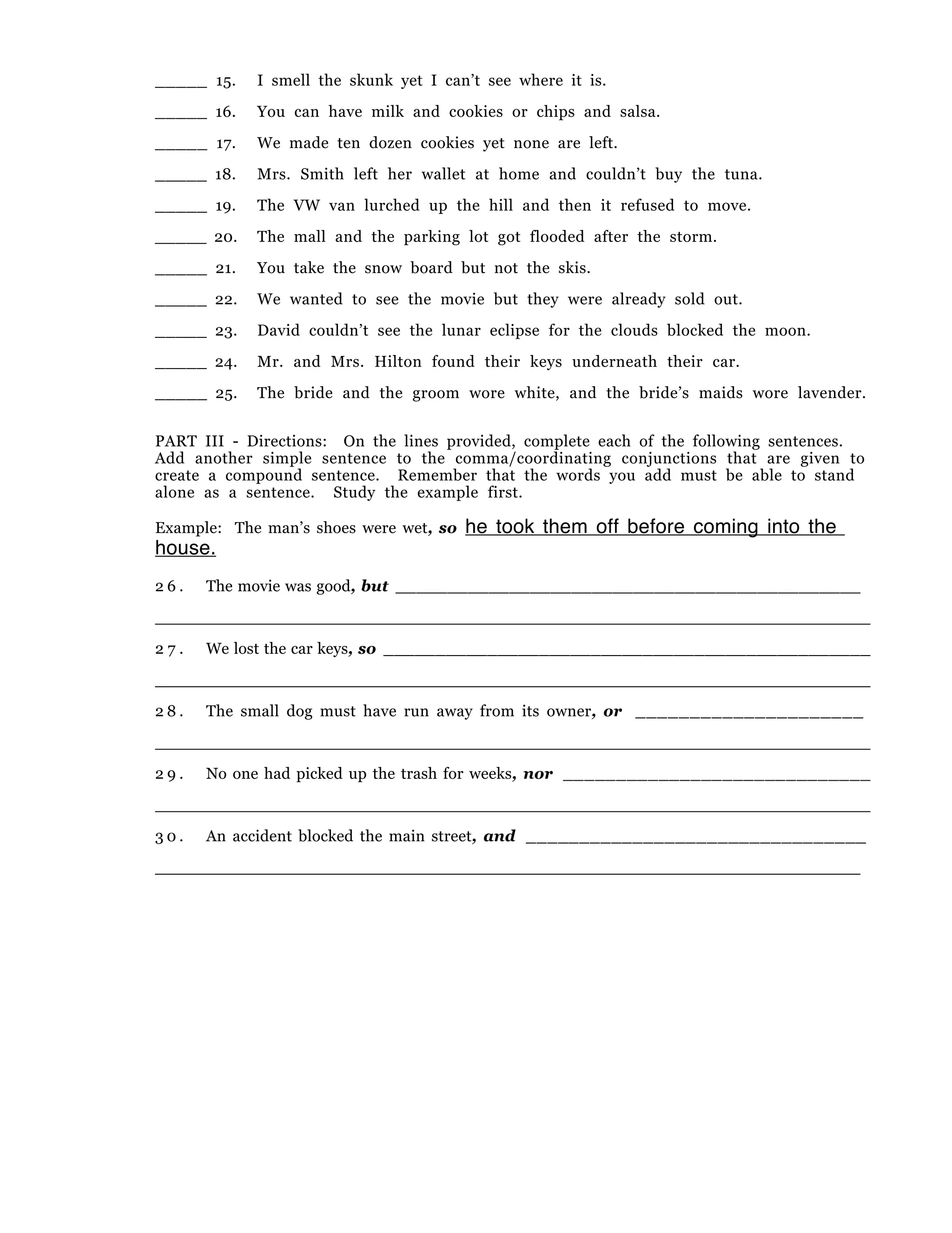 Conjunctions fanboys 2 | PDF