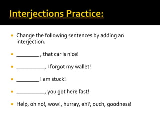 Conjunctions & Interjections Lesson | PPTX