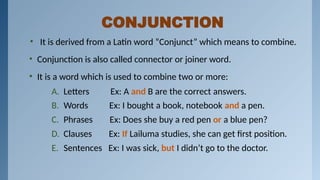 CONJUNCTIONS & ITS TYPES.pptx conjunction | PPTX