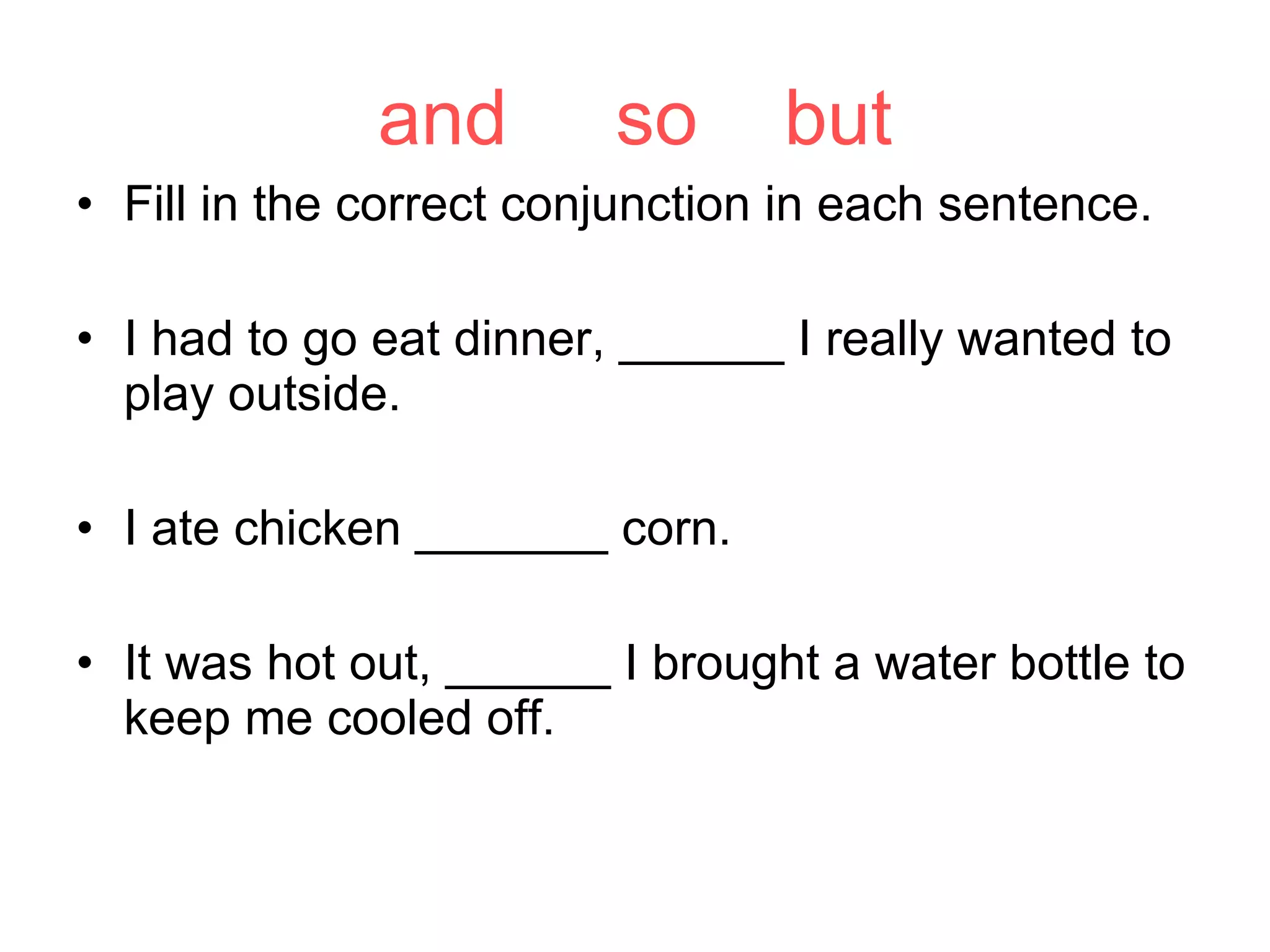 Conjunctions powerpoint | PPT