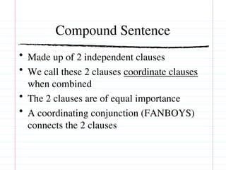 An introduction to conjuntions. compound sentences and complex ...