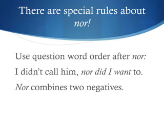 Conjunctions presentation | PPT
