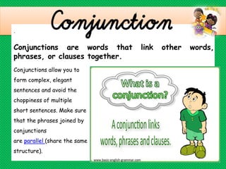 The Three Conjunctions: Part of Speech | PPT