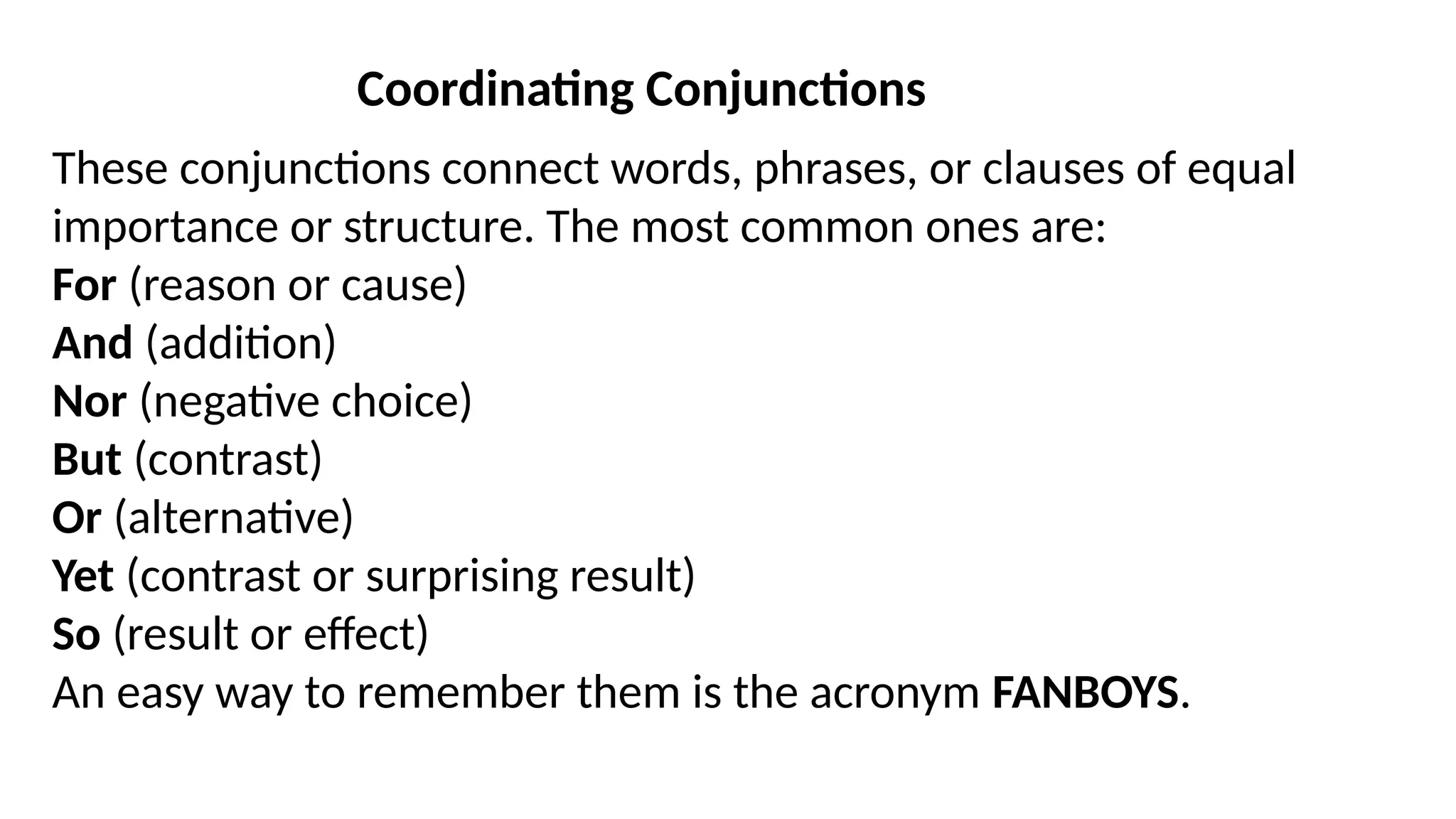 Conjunction uses and punctuation. punctuation with conjuctive adjectives, coardinating ...