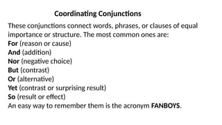 Conjunction uses and punctuation. punctuation with conjuctive ...