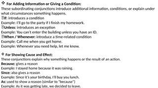 Conjunction uses and punctuation. punctuation with conjuctive ...