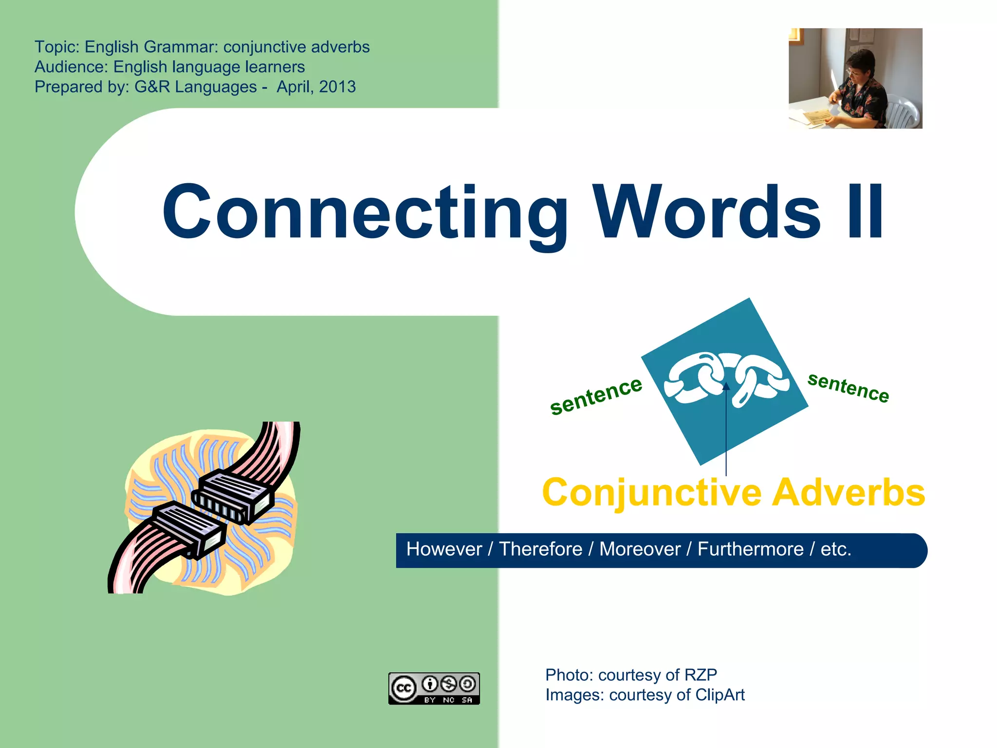 English Grammar: Conjunctive Adverbs | PPT