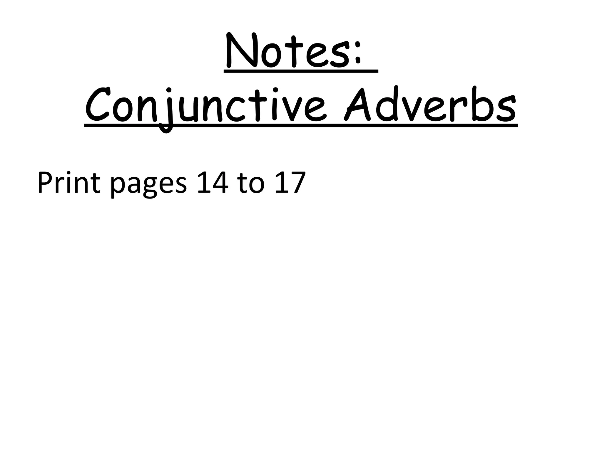 Conjunctive adverbs notes | PPT