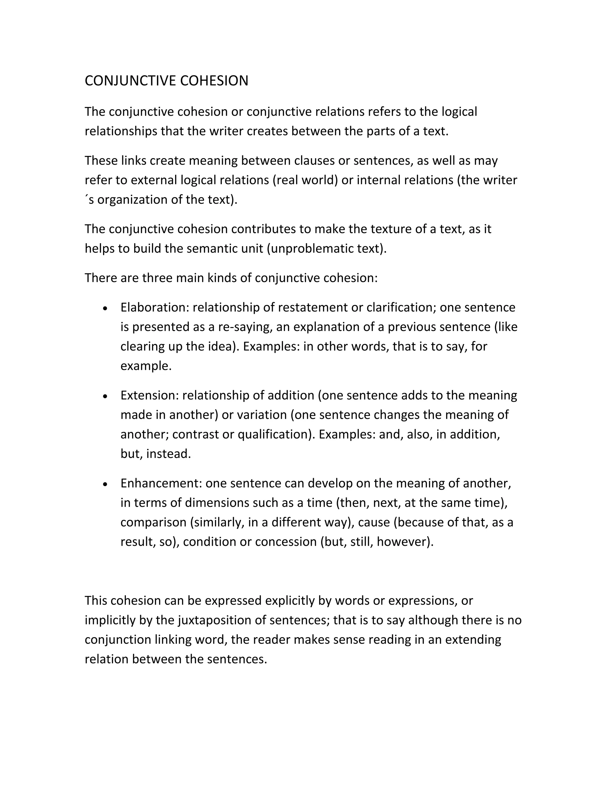 Conjunctive cohesion (jorgelina, joselvine) | DOC