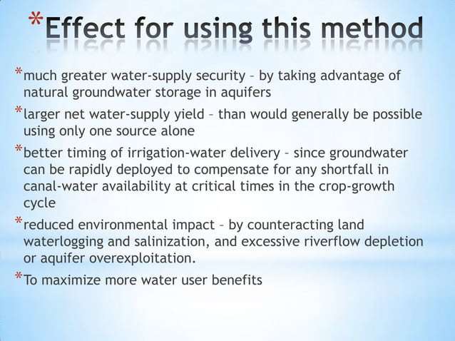 Conjunctive Use Of Water And Water Budgeting Ppt