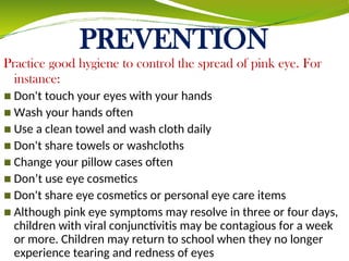 conjunctivitis seminar. Includes definition, etiology | PPTX