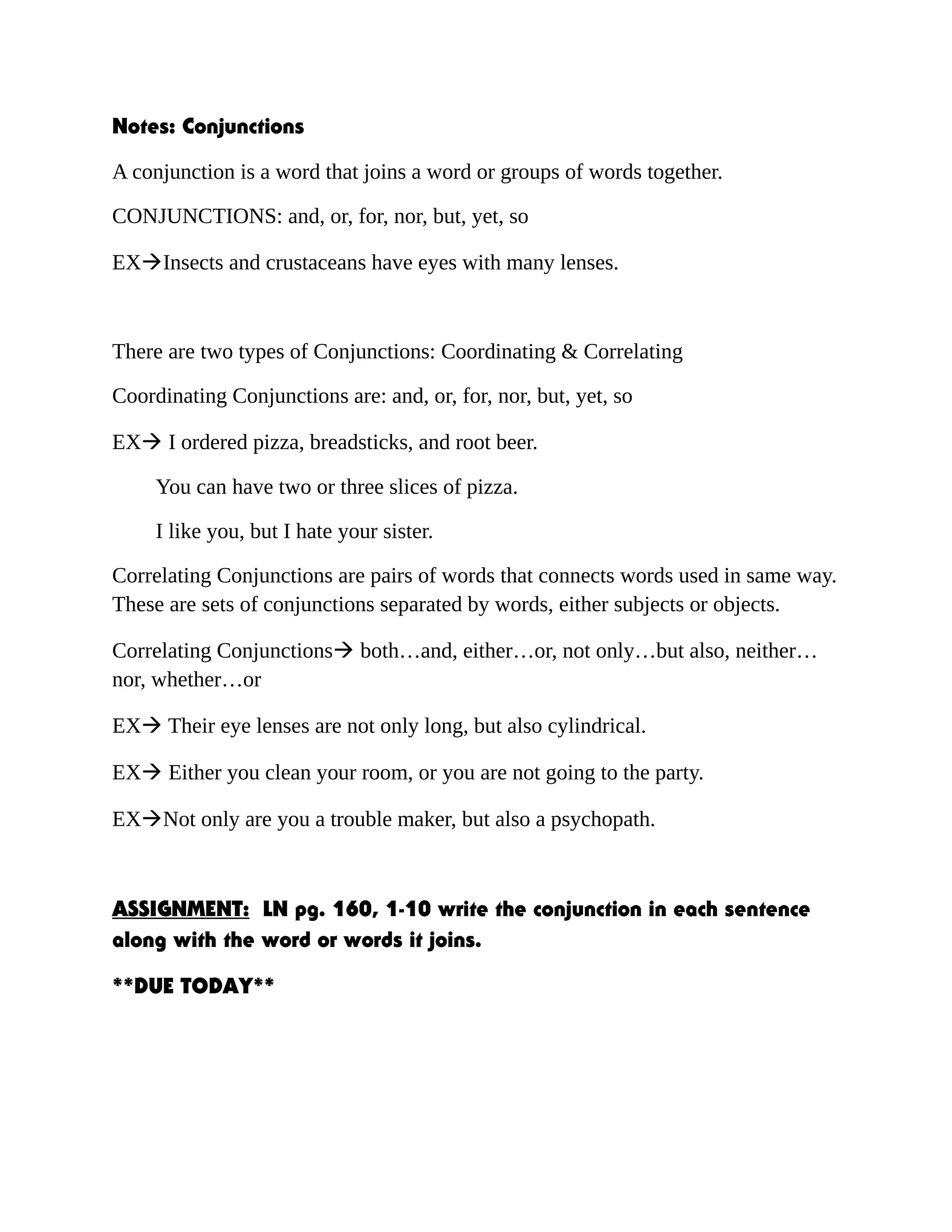 Conjuntion notes | PDF