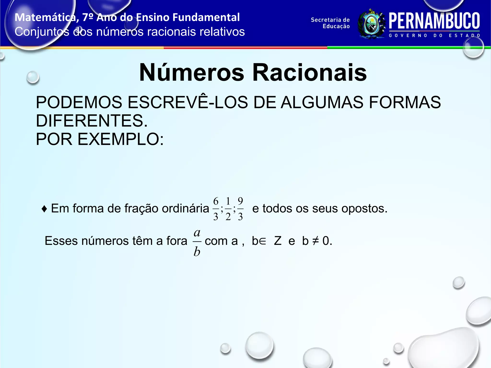 Conjuntos dos números racionais | PPT
