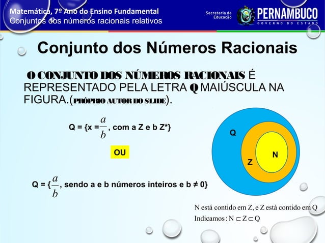 Conjuntos dos números racionais | PPT