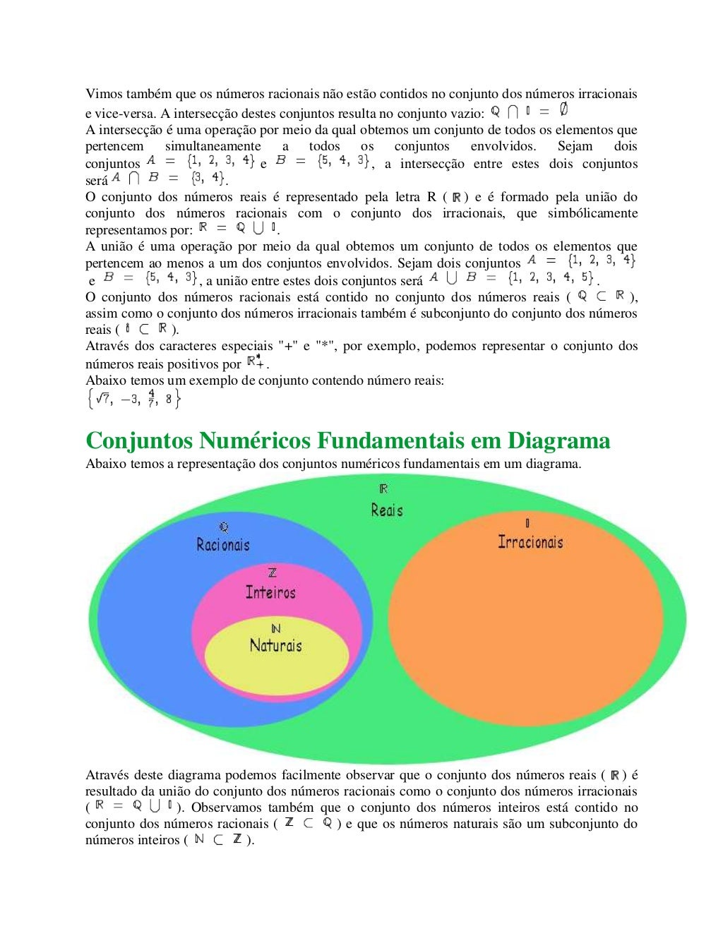 Conjuntos numéricos