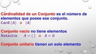 Conjuntos y elementos, cuantificadores - Matemática | PPTX