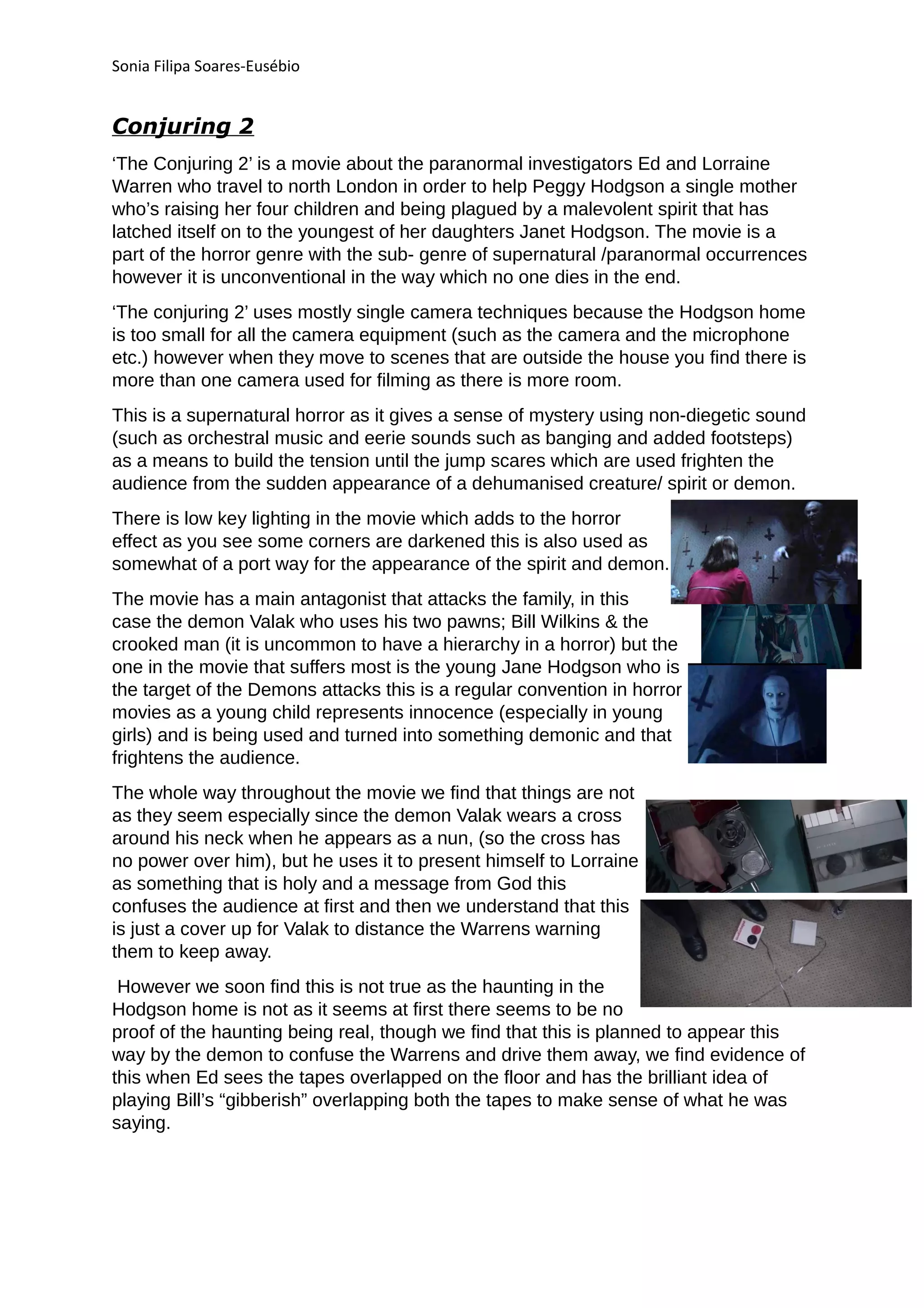 Conjuring 2 & quarantine | ODT