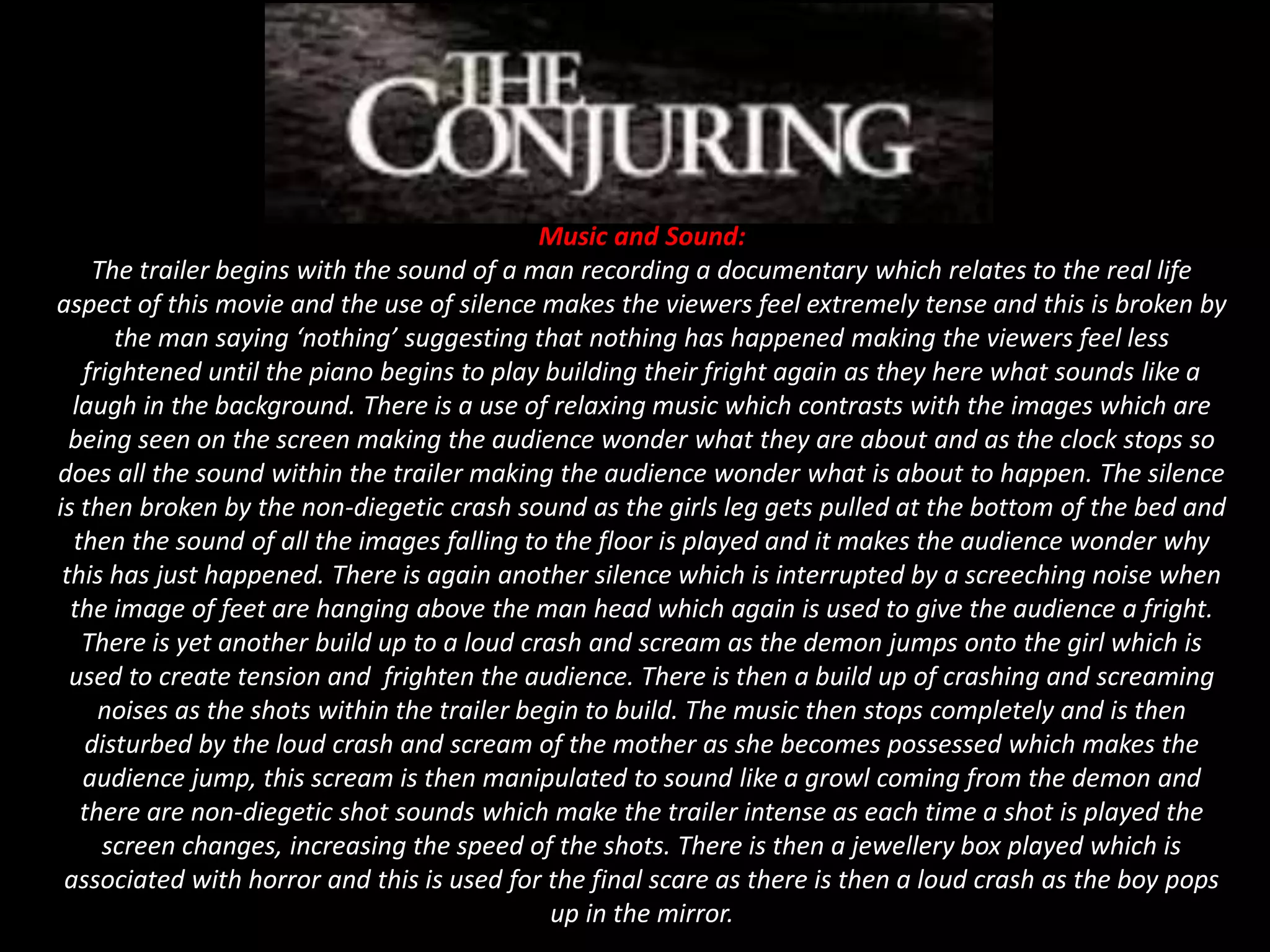 Conjuring trailer analysis | PPT