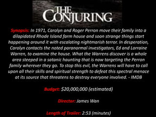 Conjuring trailer analysis | PPT