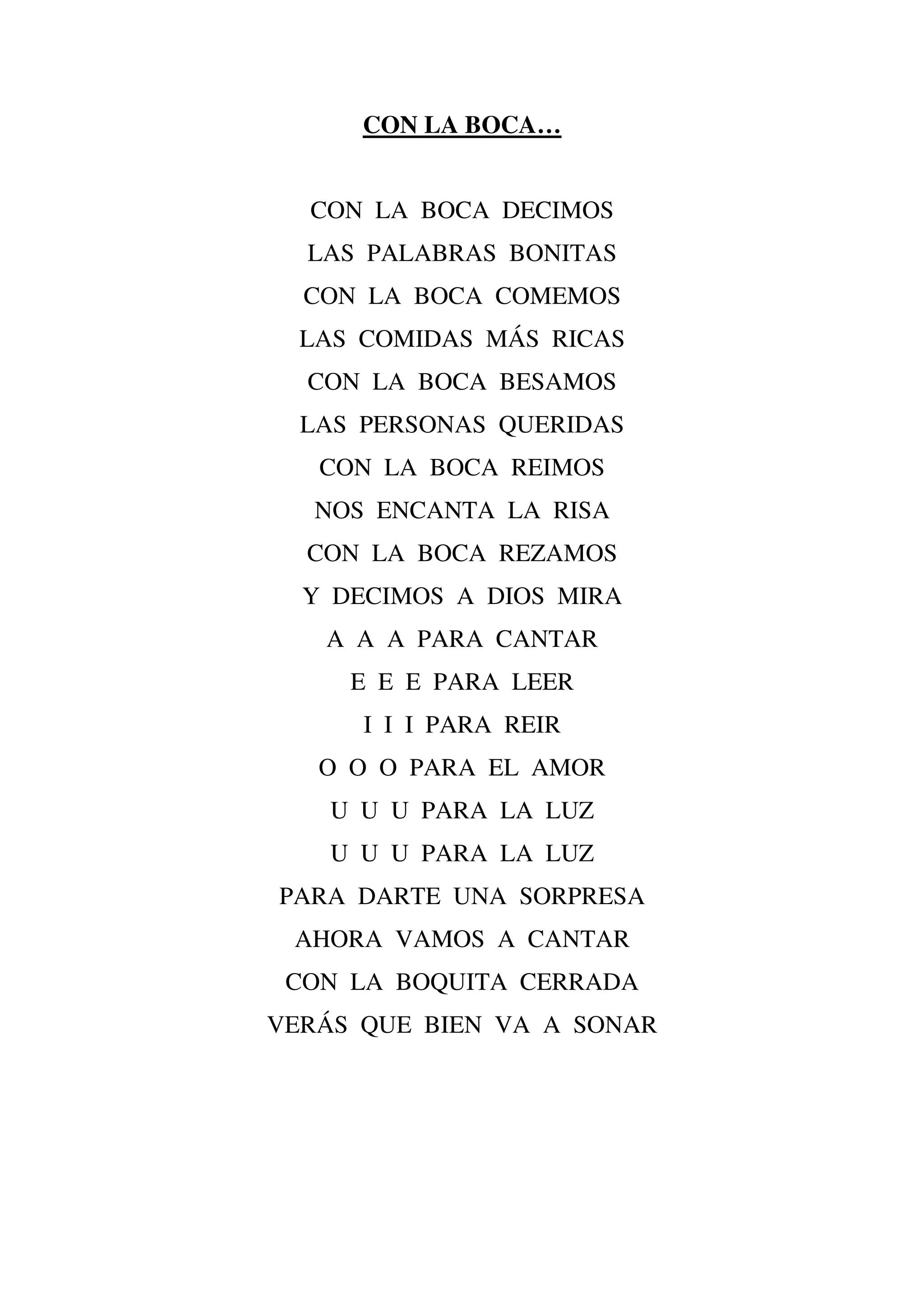 Con la boca poesía vocales | PDF
