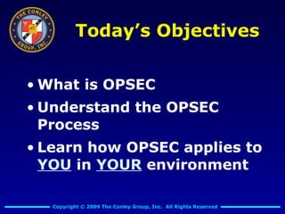 Conley Group Operational Security Presentation | PPT