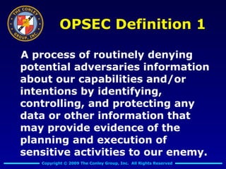 Conley Group Operational Security Presentation | PPT