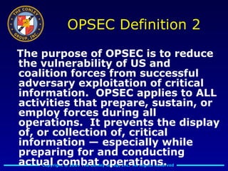 Conley Group Operational Security Presentation | PPT
