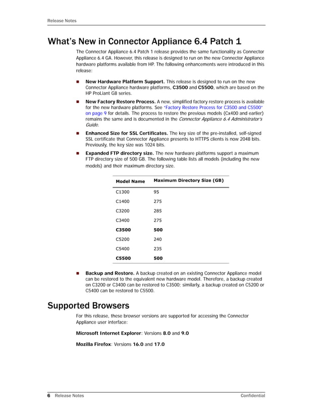ArcSight Connector Appliance 6.4 Patch 1 Release Notes | PDF