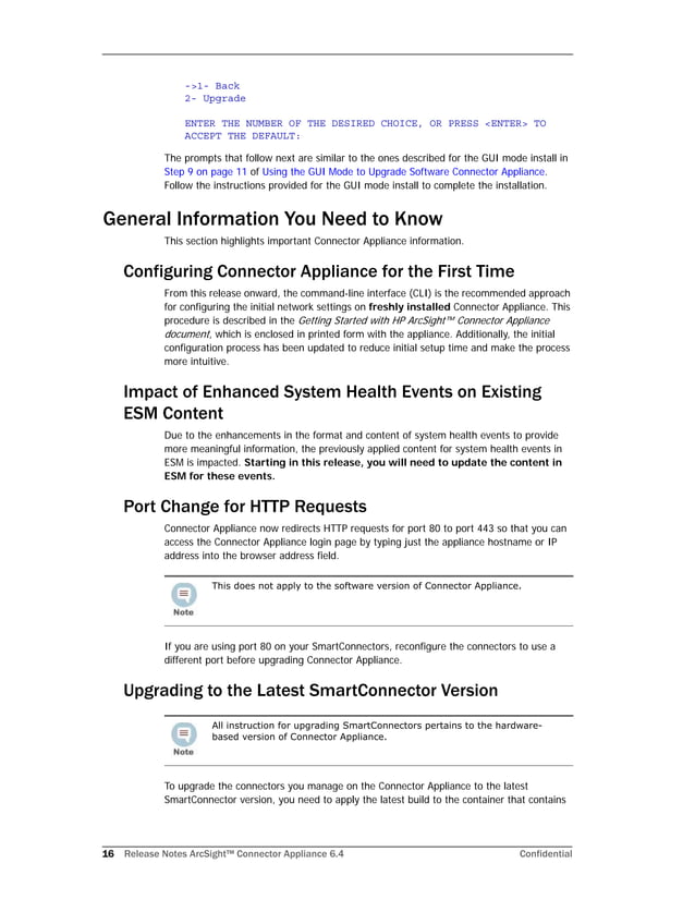 ArcSight Connector Appliance 6.4 Release Notes | PDF