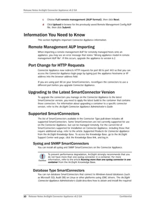 ArcSight Connector Appliance v6.2 Release Notes | PDF