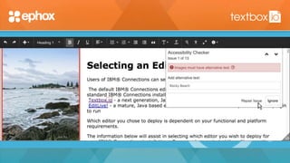Textbox.io for IBM Connections & IBM WCM - Connect 2016 Lightning Talk | PPT