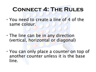 Connect 4 speaking starter | PPT