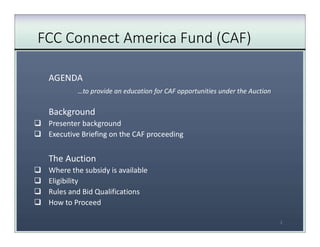 Connect America Fund - Education for Operators by Ted Osborn, WISP ...