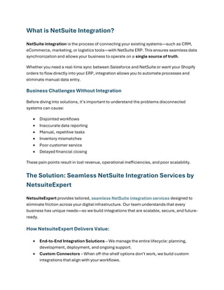 NetSuite Integration for Connected Business System | PDF