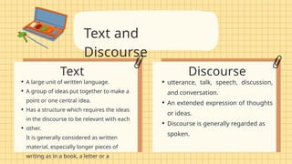 CONNECTED-DISCOURSE-WEEK-DAY ONE PPT pptx | PPTX