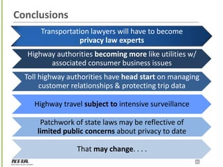 Connected/ Automated Vehicle Privacy Issues: Lessons From Toll Highway ...