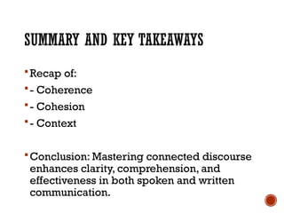 Connected_Discourse_Presentation grade 11 reading and writing skills.pptx | Environment | Science