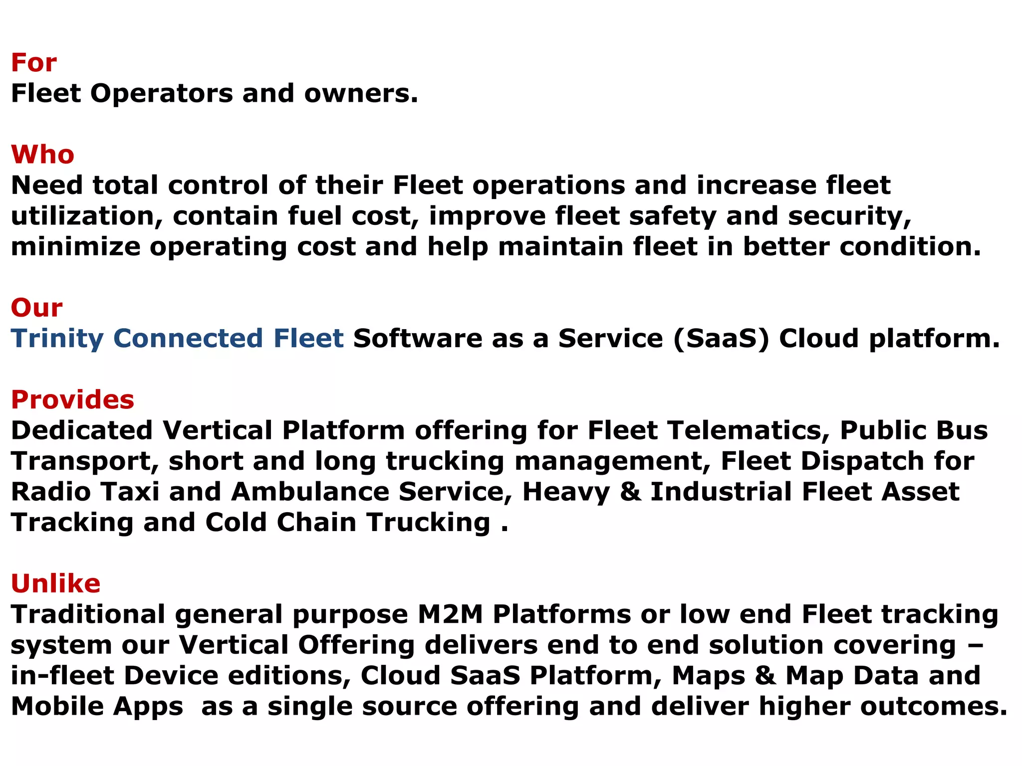 Trintiy Connected fleet | PPT