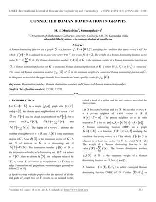 Connected roman domination in graphs | PDF