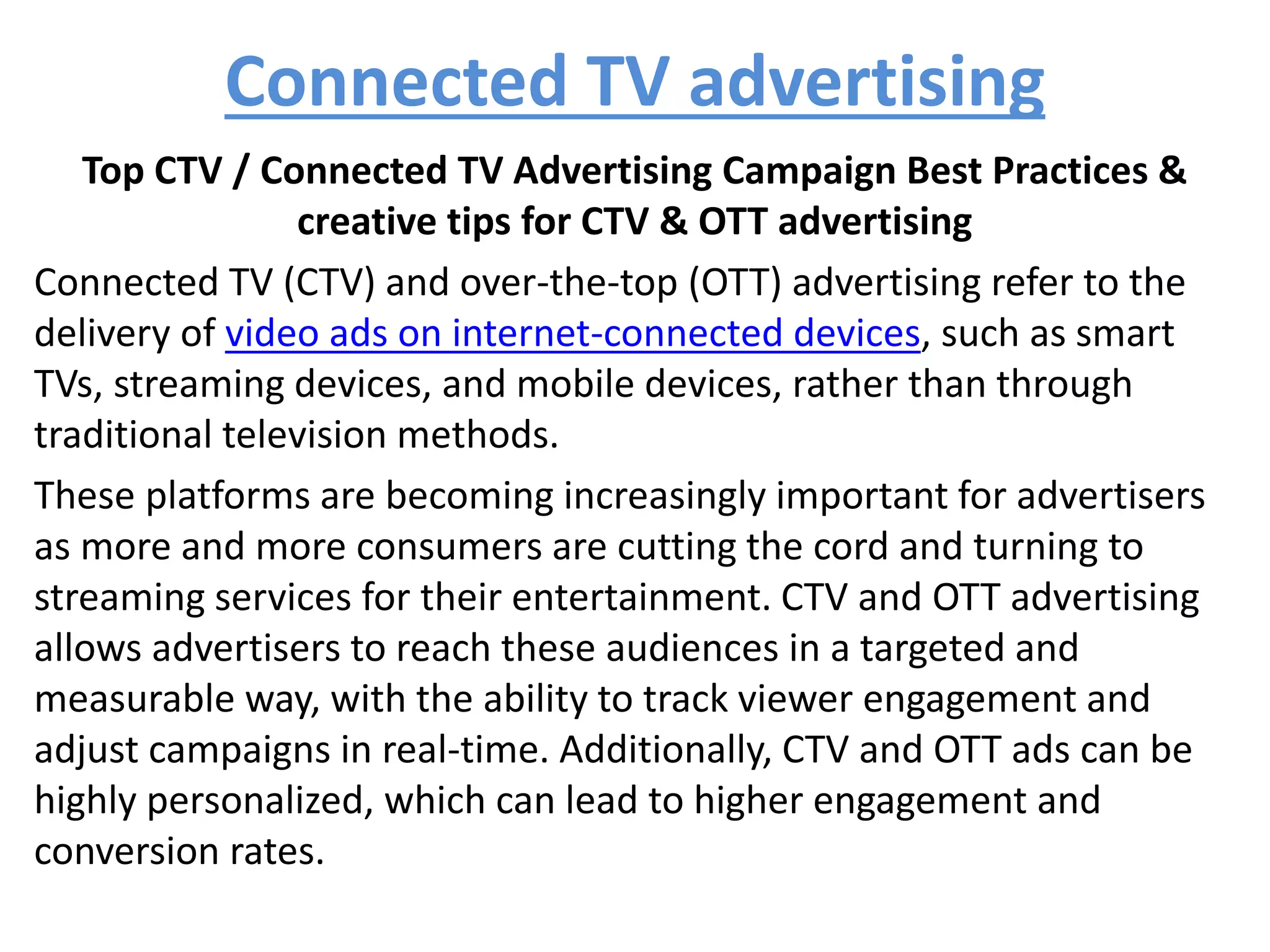 Connected TV advertising | PPTX