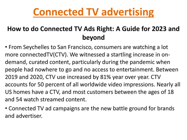 Connected TV advertising | PPT
