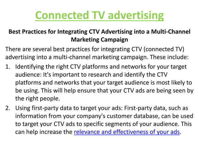Connected TV advertising | PPT