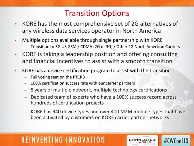 Connected world speaker presentation kore kenconnorkore june2013 | PPT