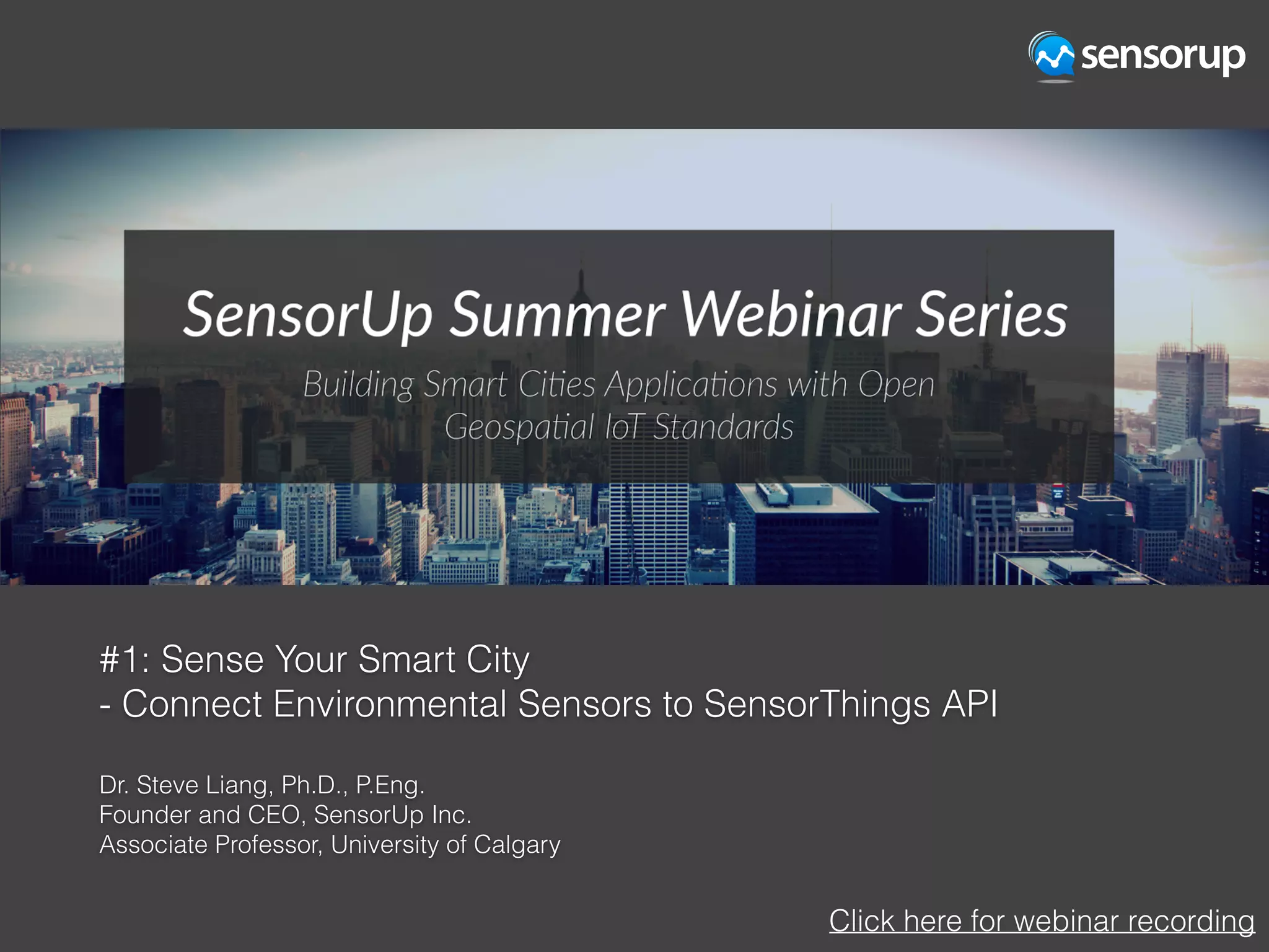 Sense Your Smart City: Connect Environmental Sensors to SensorThings ...