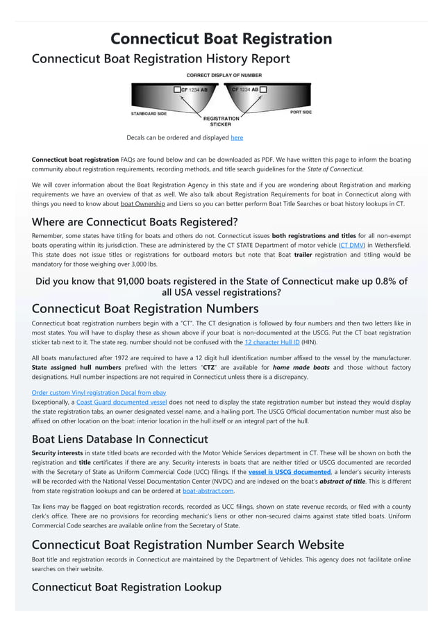 Connecticut boat registration | PDF