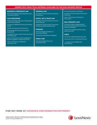 Connecticut Specific Content on Lexis Advance | PDF