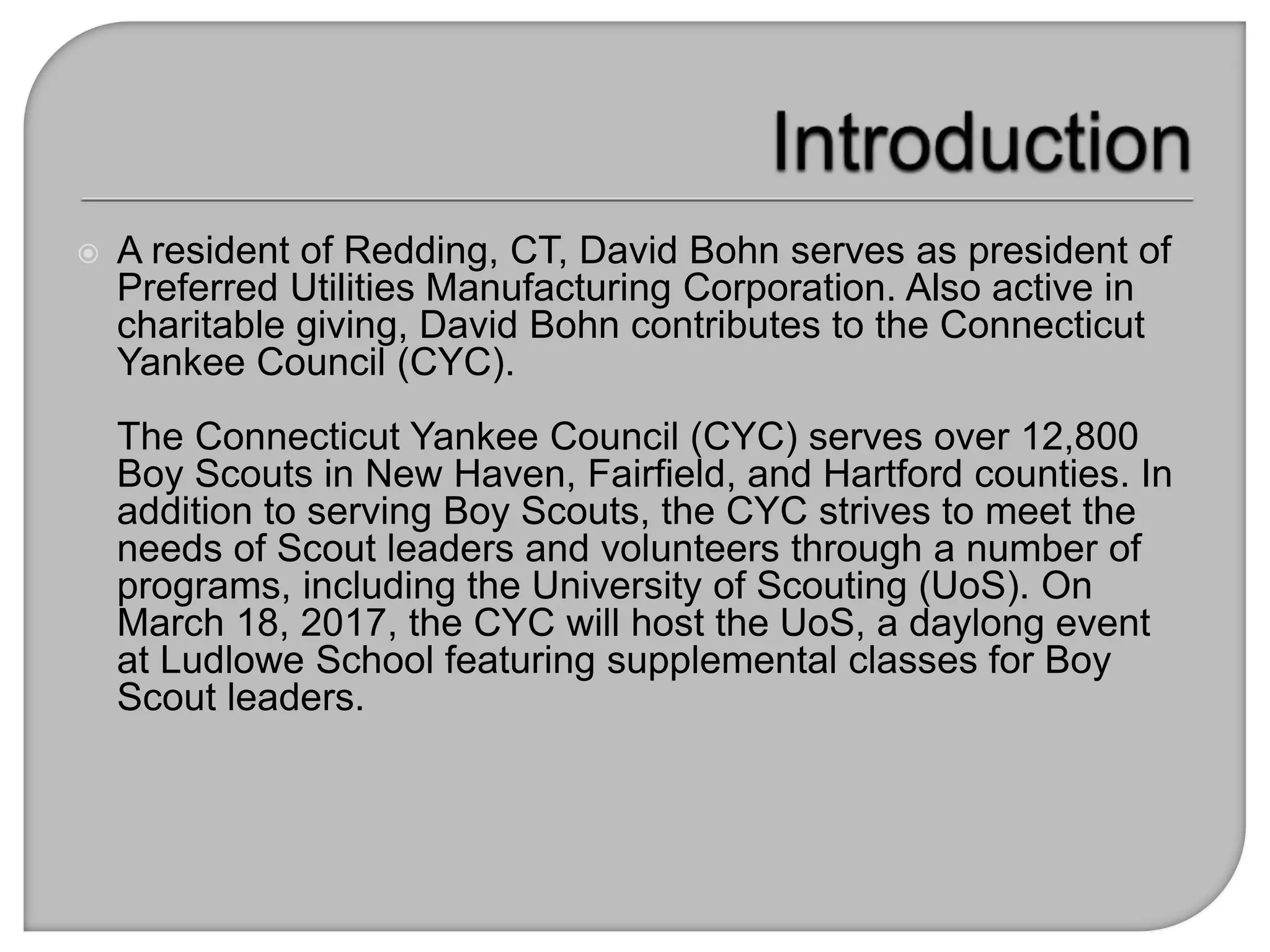 Connecticut Yankee Council's University of Scouting | PPTX